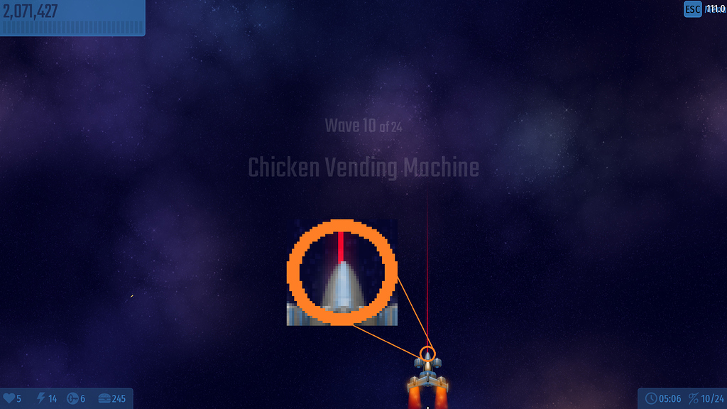 Incorrect Laser Scope position - Chicken Invaders Universe