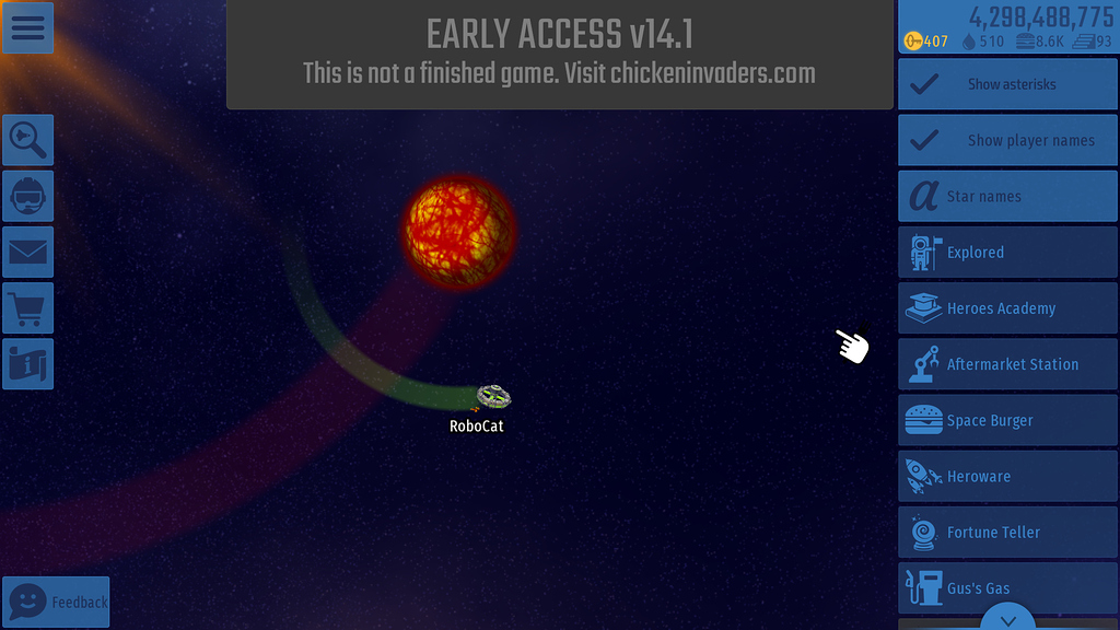 Function: On/Off asterisks in Universe Map - Ideas - Chicken Invaders ...