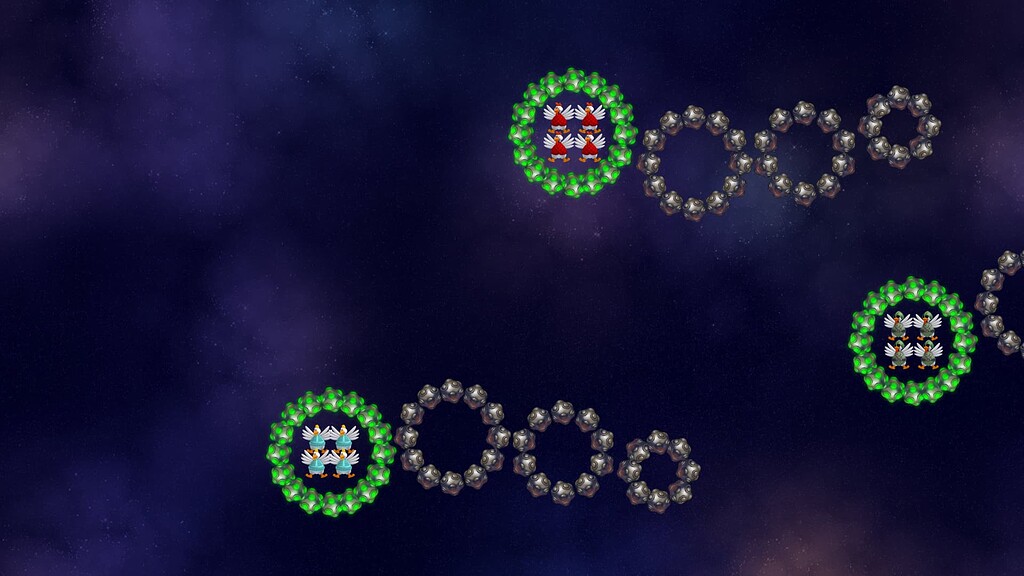 Wave Idea #25: Four Circles Chains - Ideas - Chicken Invaders Universe